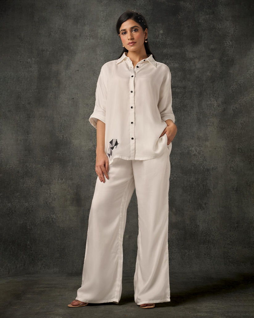 Pure Summer friendly soft Silk Hand Embroidered Phulkari Coord Set - S – Phulkari Forever